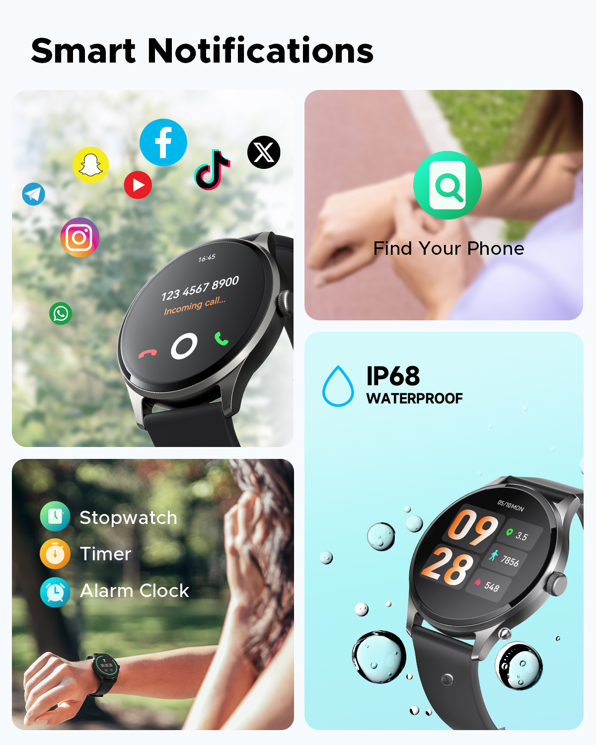 Truefree Watch GT2 Smartwatch with Bluetooth Calls, Smart Notifications ...
