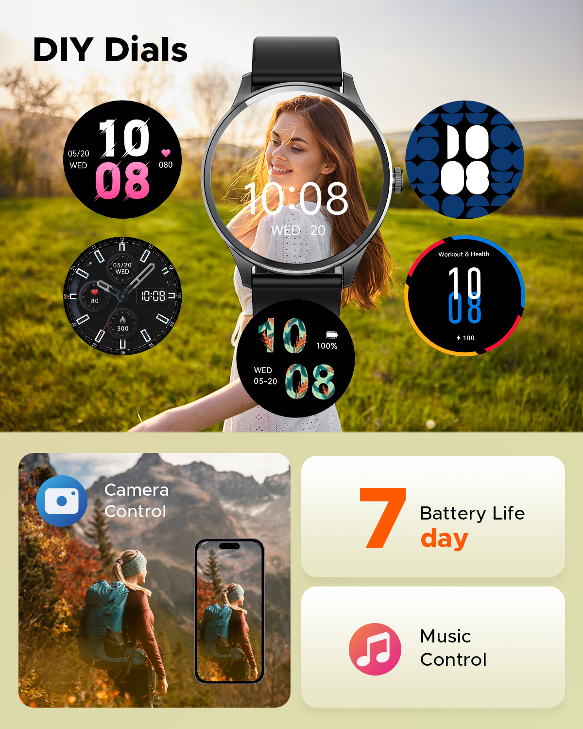 Truefree Watch GT2 Smartwatch with Bluetooth Calls, Smart Notifications ...